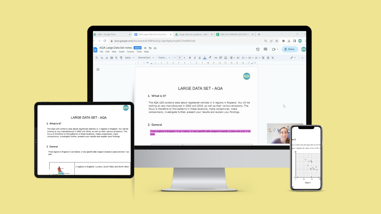 LARGE DATA SET - Helping you to excel in your A-Level maths